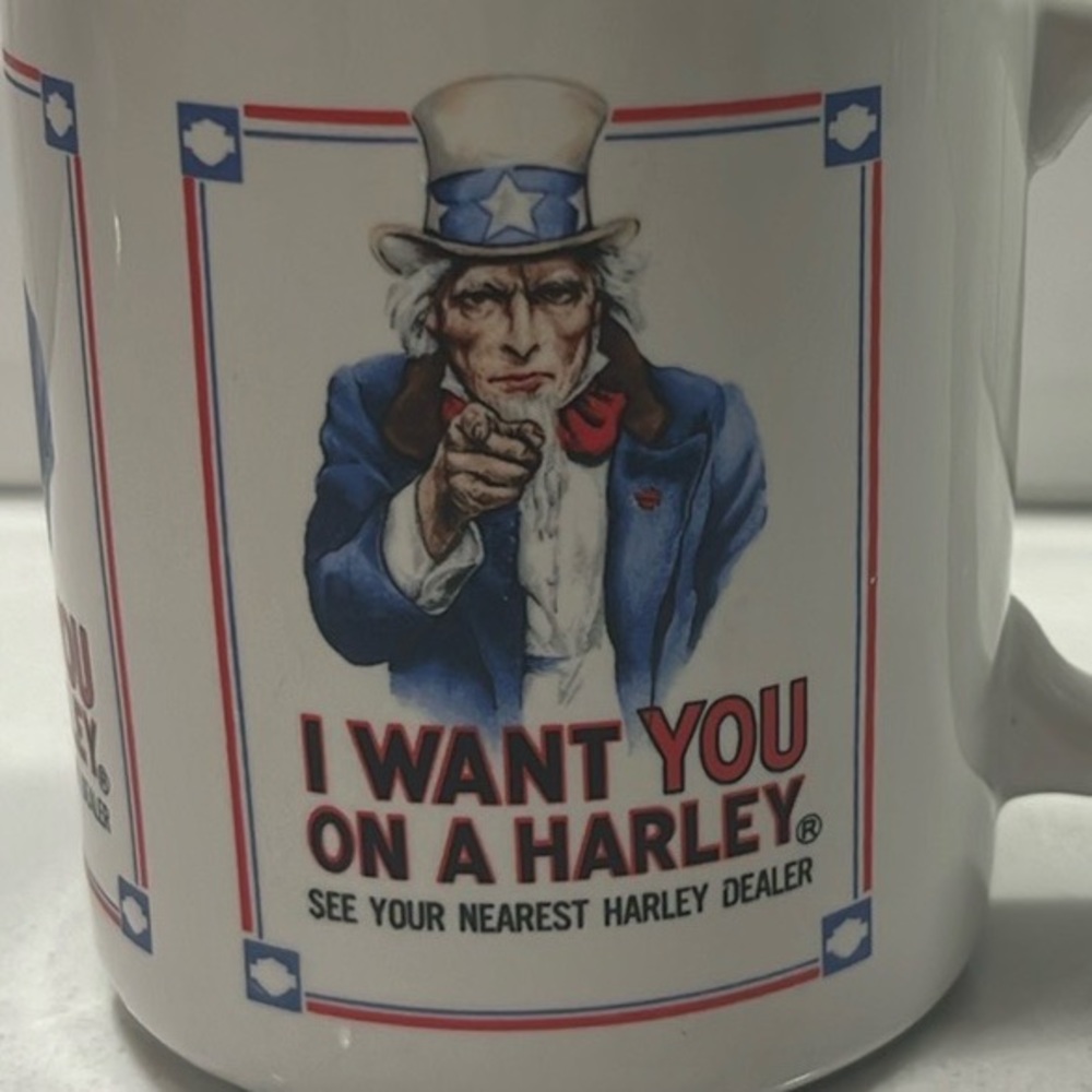 Harley-Davidson Uncle Sam Coffee Mug. Vintage 1989. - Gem